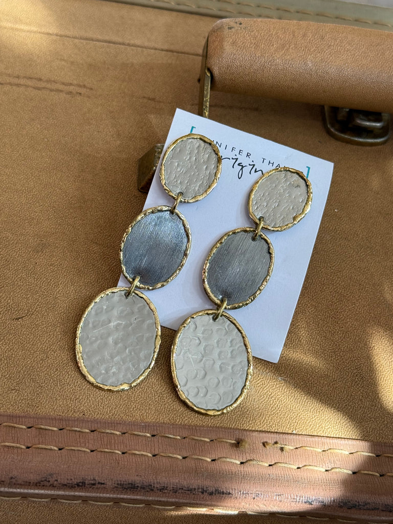 Mixed Metal Oval Drop Earrings by Jennifer Thames Originals – Poetry ...
